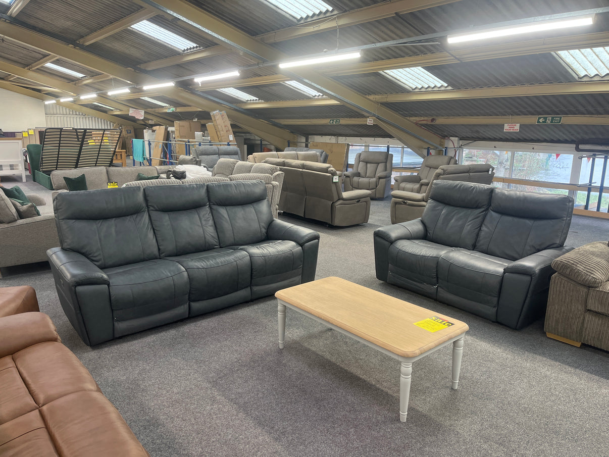 Danetti Leather Power Recliner Sofa Set – Sheffield Discount Furniture
